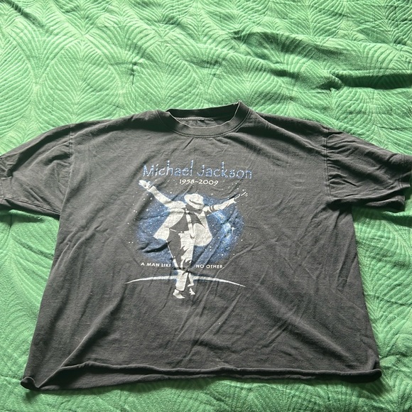 Shirts | Vintage Cropped Michael Jackson Graphic Tee | Poshmark